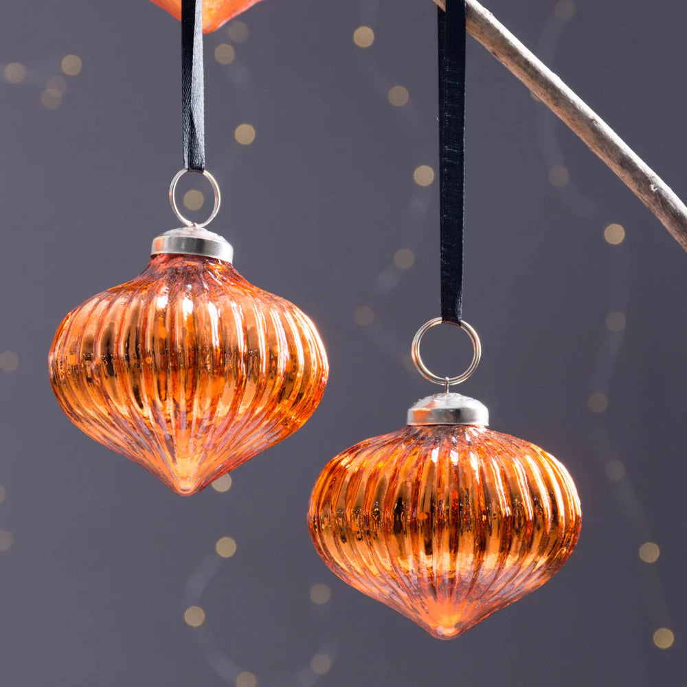 Orange Christmas Baubles Mytri Designs
