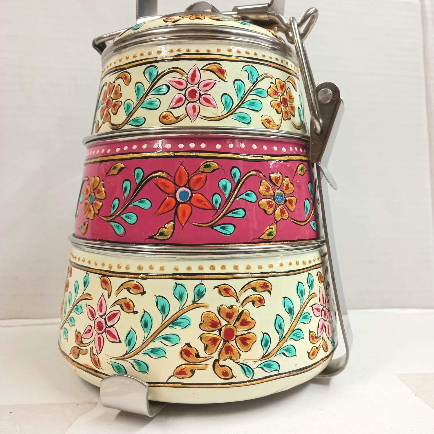 3 Tier Decorative Indian Tiffin Box - Mytri Designs