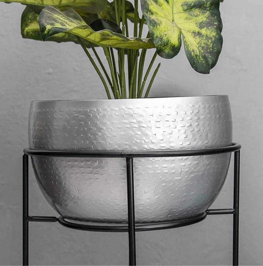 Large Silver Indoor Planter On Legs - Mytri Designs