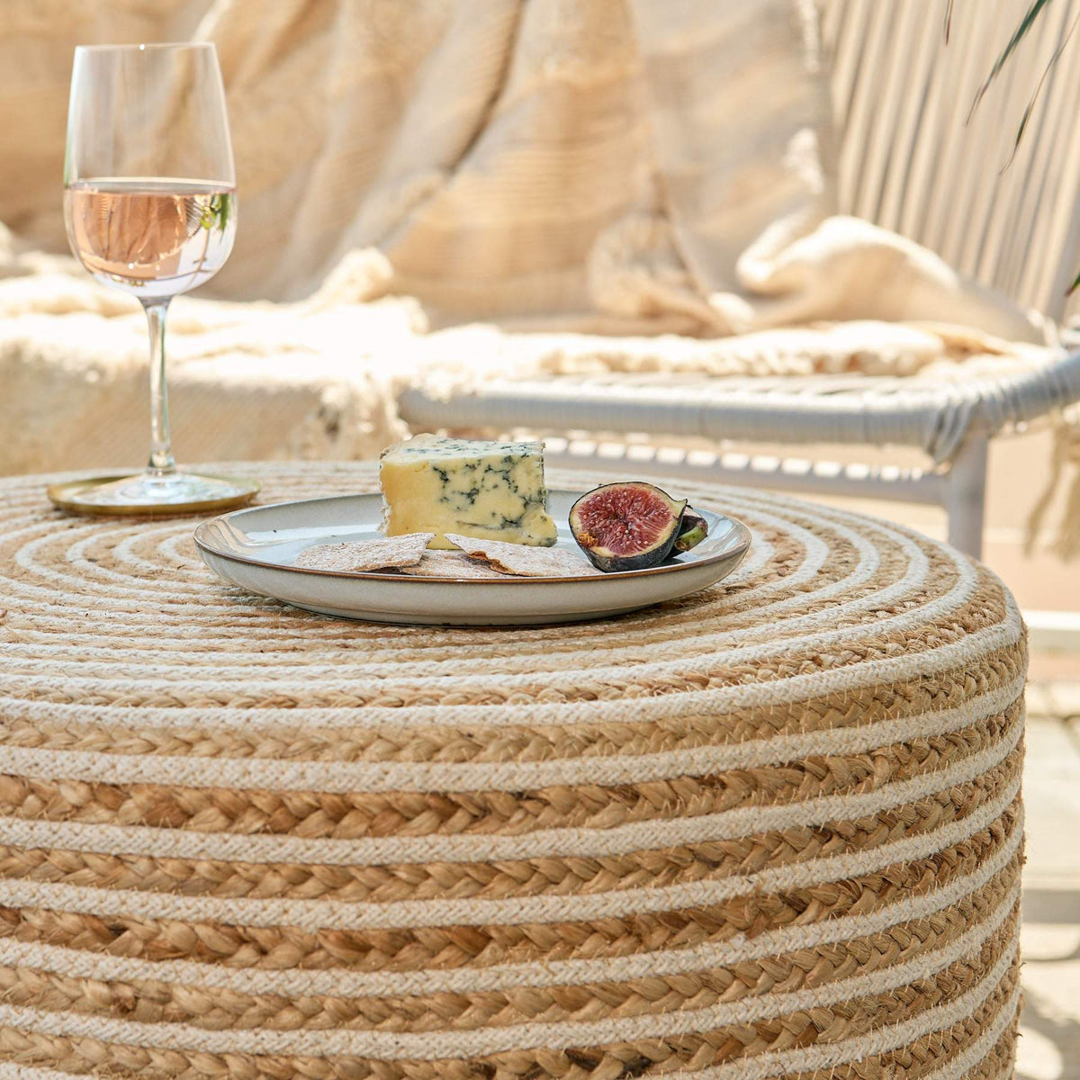 EcoBlend Jute Footstool Large – Mytri Designs