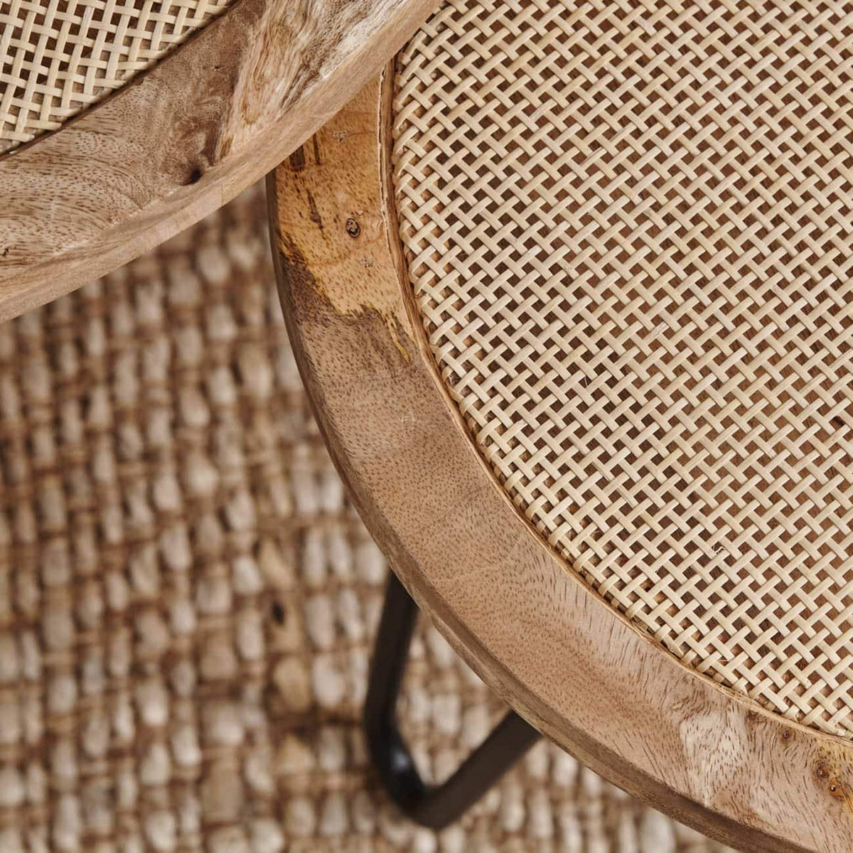 Rustic Natural Finish Round Cane Side Table | Quality Furniture – Mytri ...