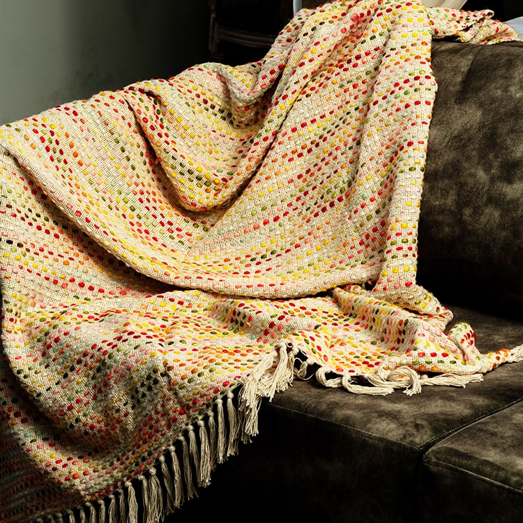 Soft Wool Rainbow Throw Blanket - Mytri Designs