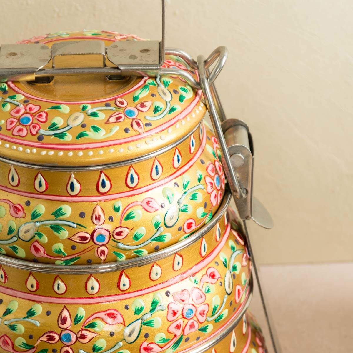 3 Tier Decorative Indian Tiffin Box - Mytri Designs